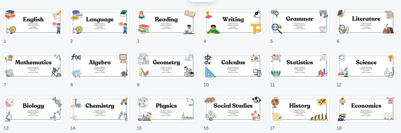 Editable School Subject Notebook/book Sticker Labels Digital Download ...