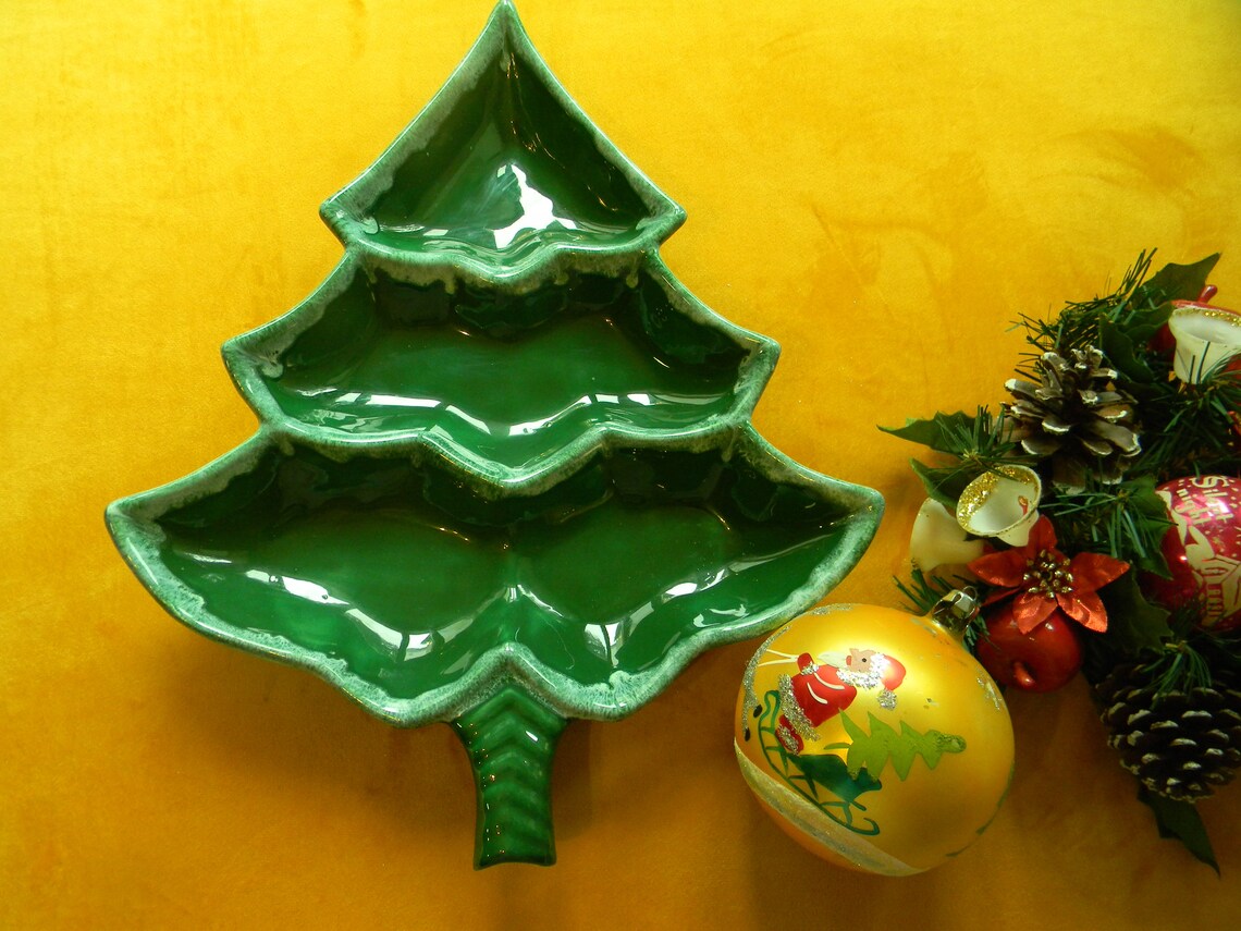 Vintage Ceramic Christmas Tree Cookie or Candy Plate - Etsy