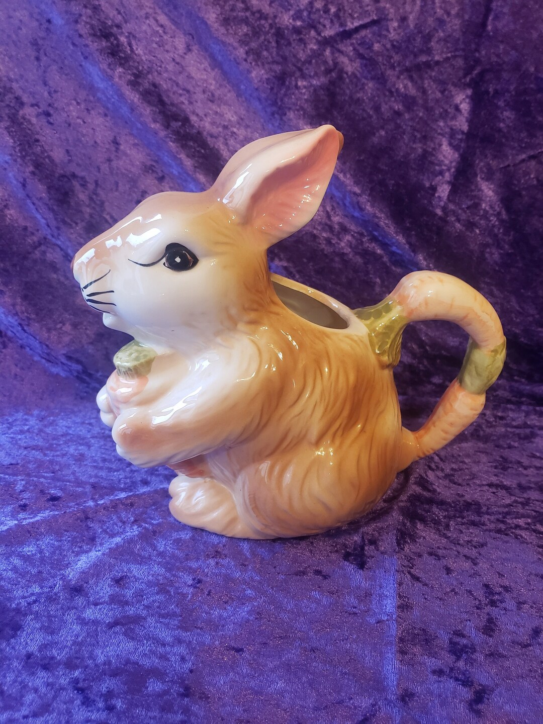 Vintage Large Ceramic Brown Bunny Teapot Pitcher - Etsy