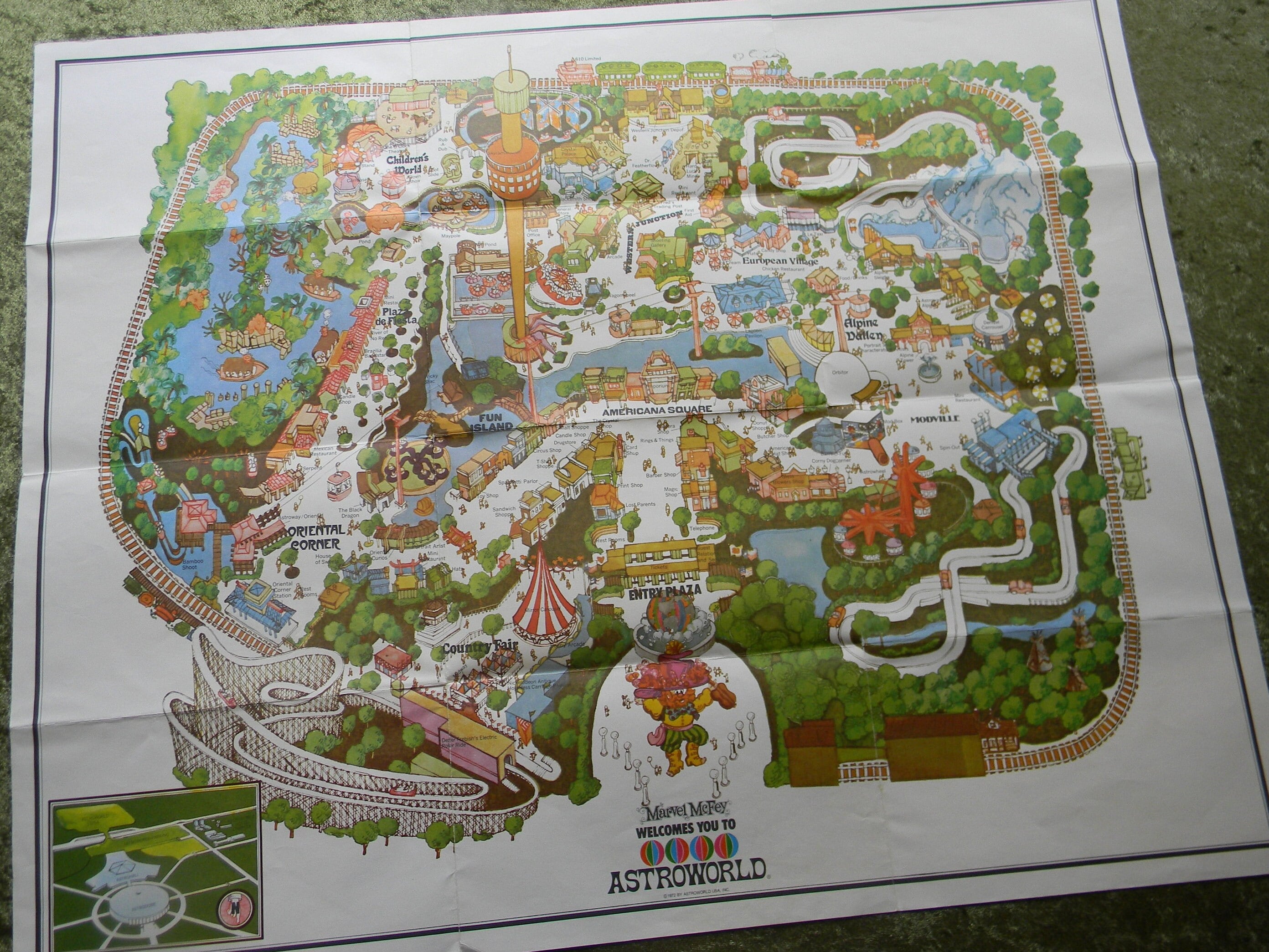 Vintage Astroworld Amusement Park Map 1972 Six Flags - Etsy