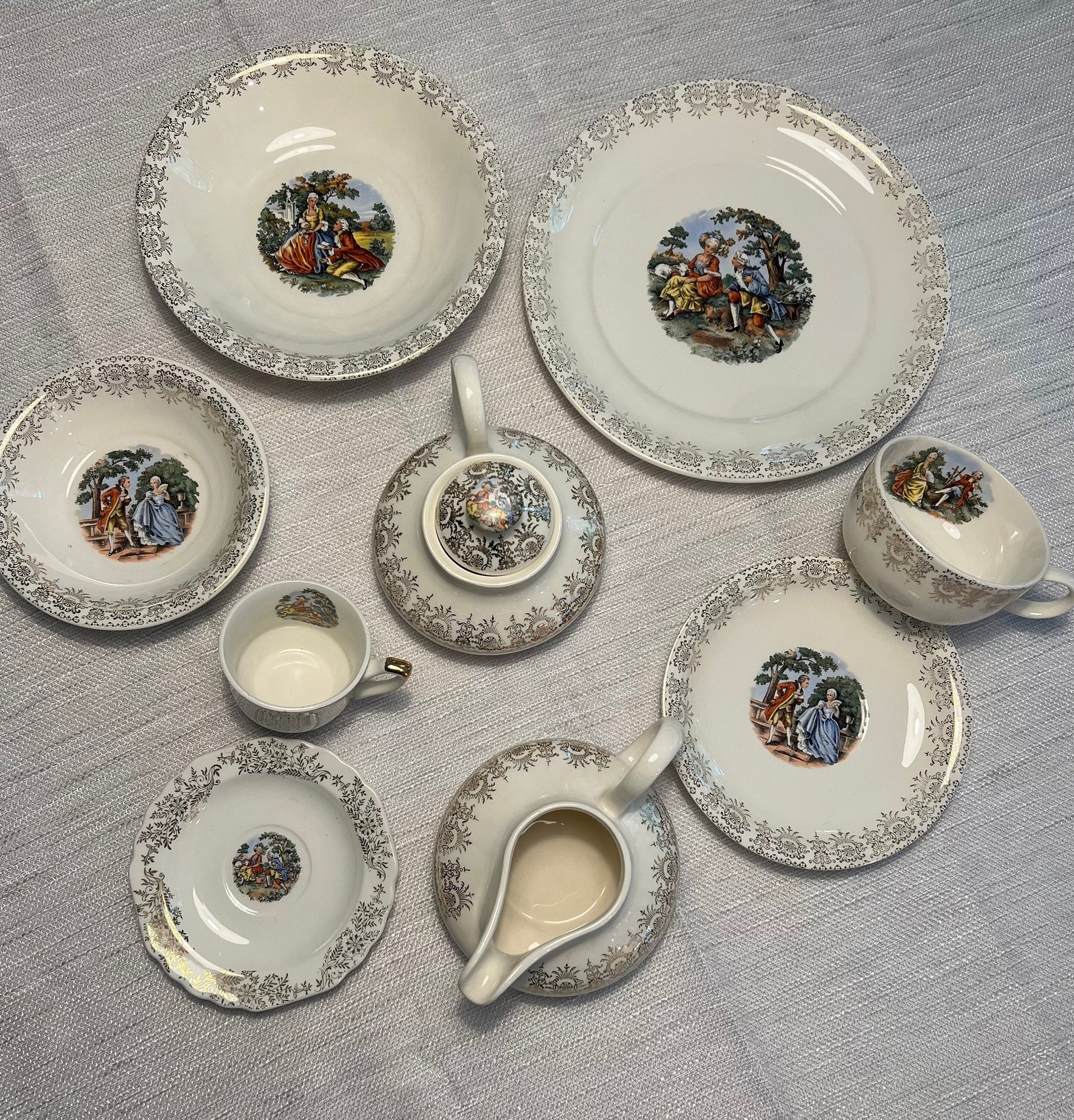 Magnificent 58-piece Vintage Porcelain W.S. George China Dinner ...