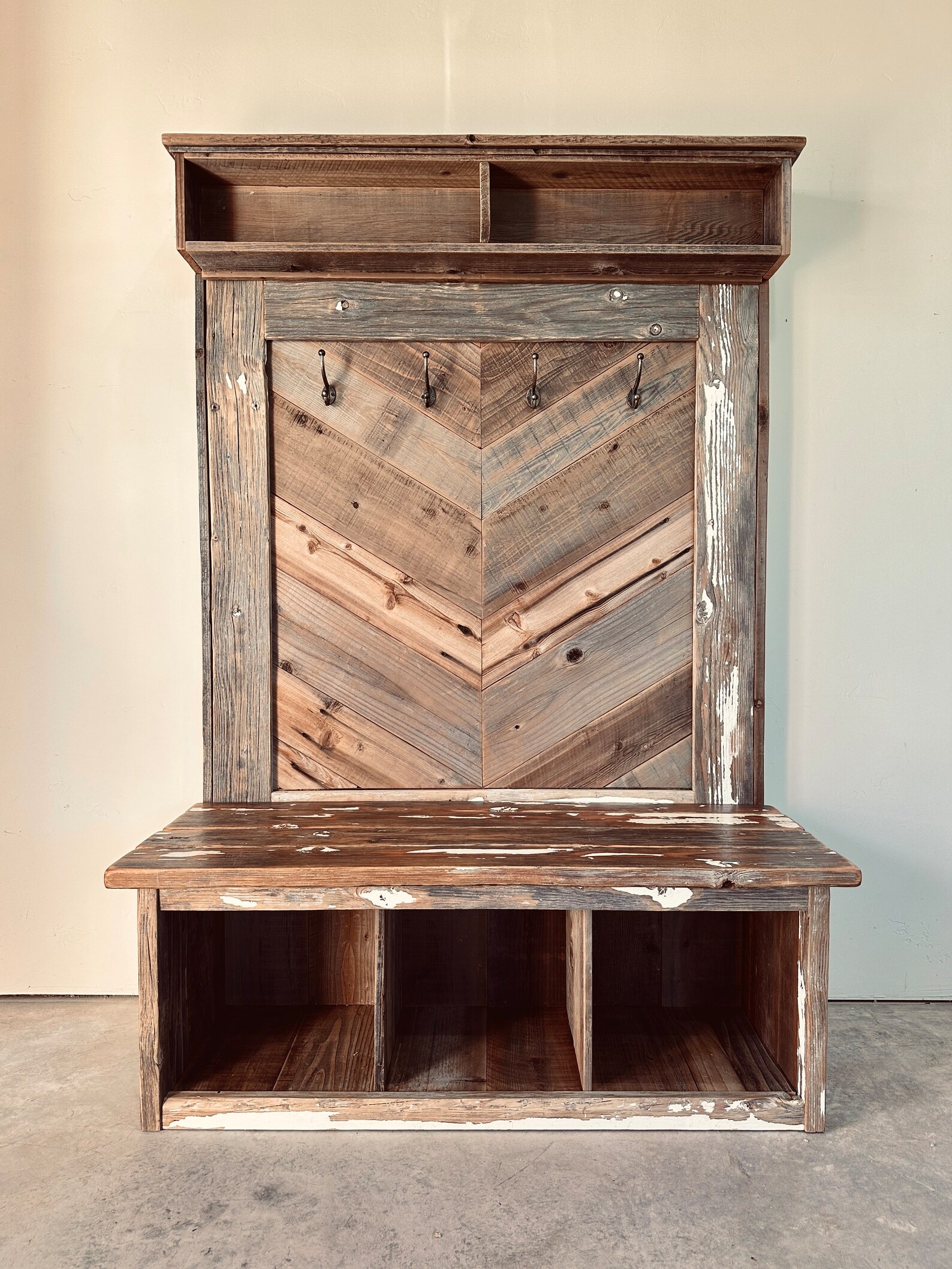 ENTRY BENCH With Shoe Cubbies and Hooks - Etsy