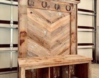 ENTRY BENCH With Shoe Cubbies and Hooks - Etsy