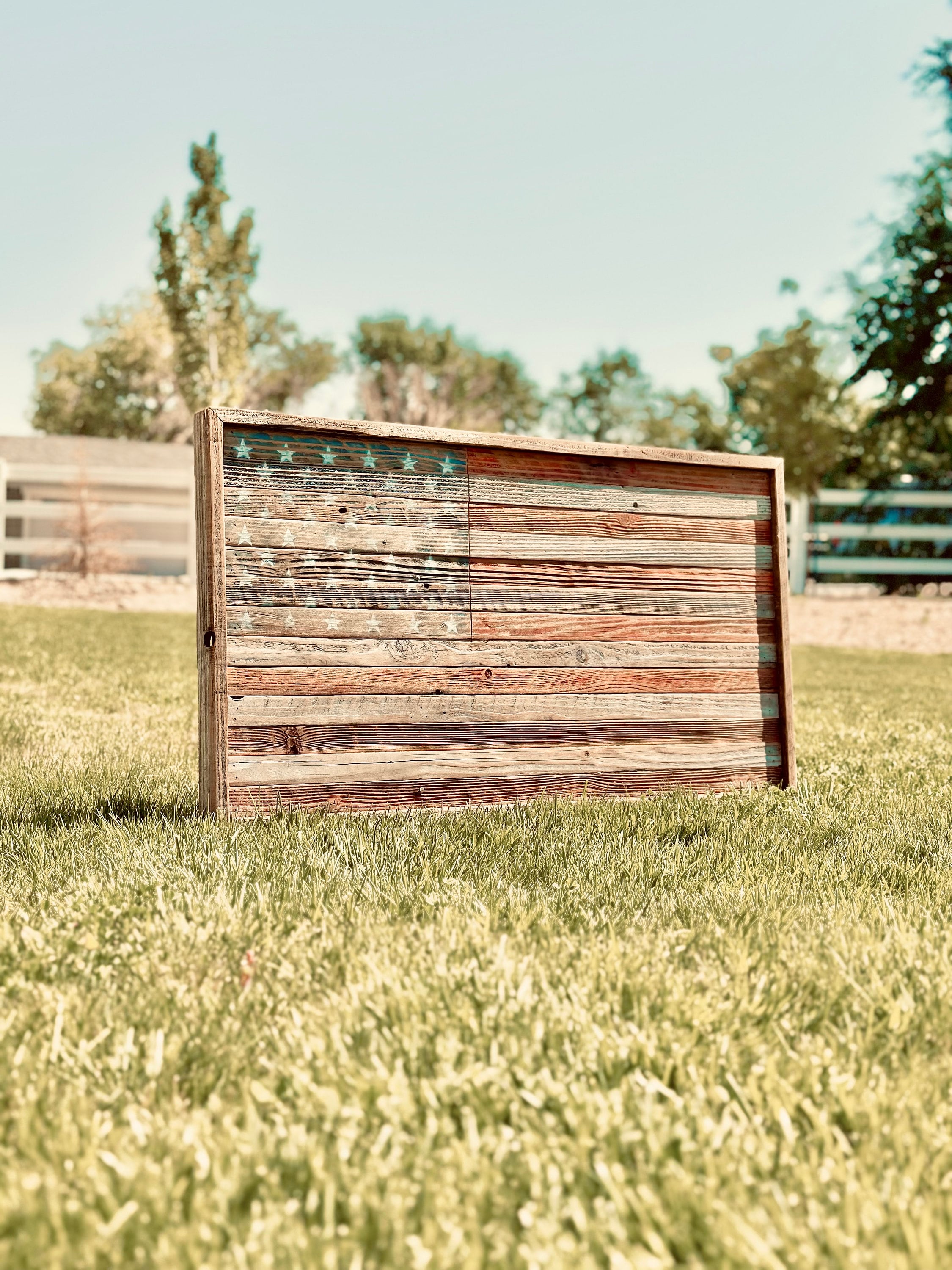 LARGE BARNWOOD FLAG - Rustic Solid Wood American Flag - Etsy