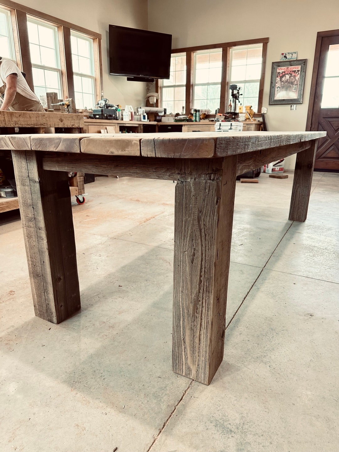 Reclaimed Redwood Dining Table - Etsy