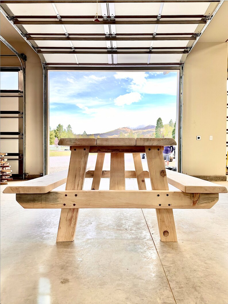 Live Edge Solid Wood Picnic Table - Etsy