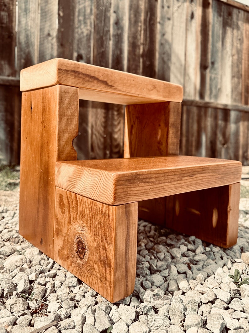 WOODEN STEPSTOOL - Reclaimed Redwood - Child Size - Etsy