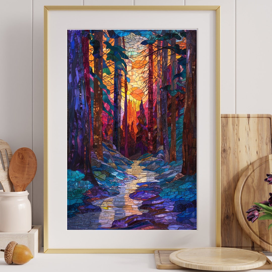 Sequoia National Park Poster 11x17 Inches Beautiful Stained Glass Look ...