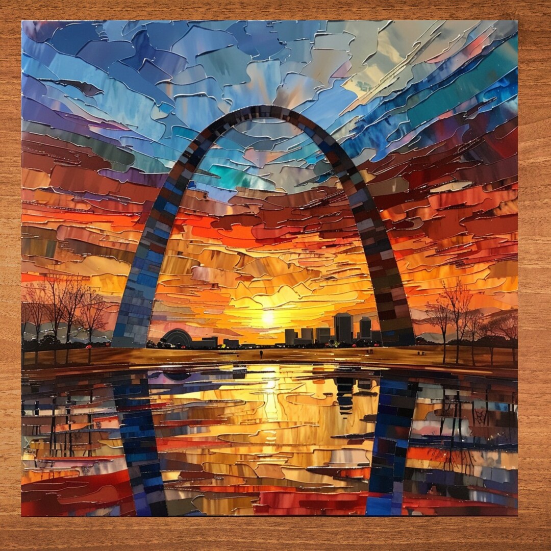 Gateway Arch National Park Glossy Ceramic Tile Art Gift for Nature Park ...
