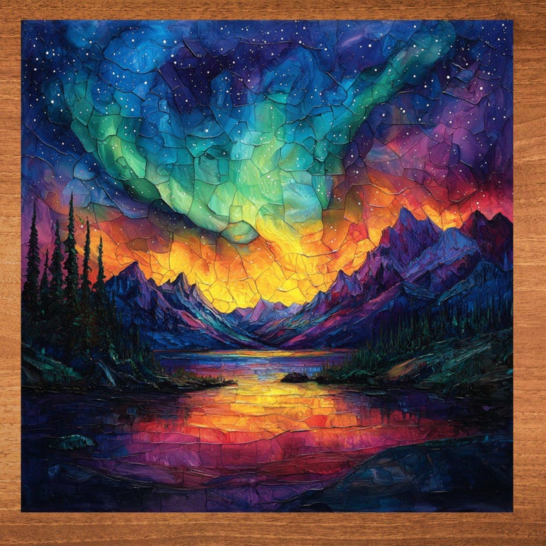 Arctic Aurora Gates of Arctic Ceramic Art Tile Beautiful Vista Gift for ...