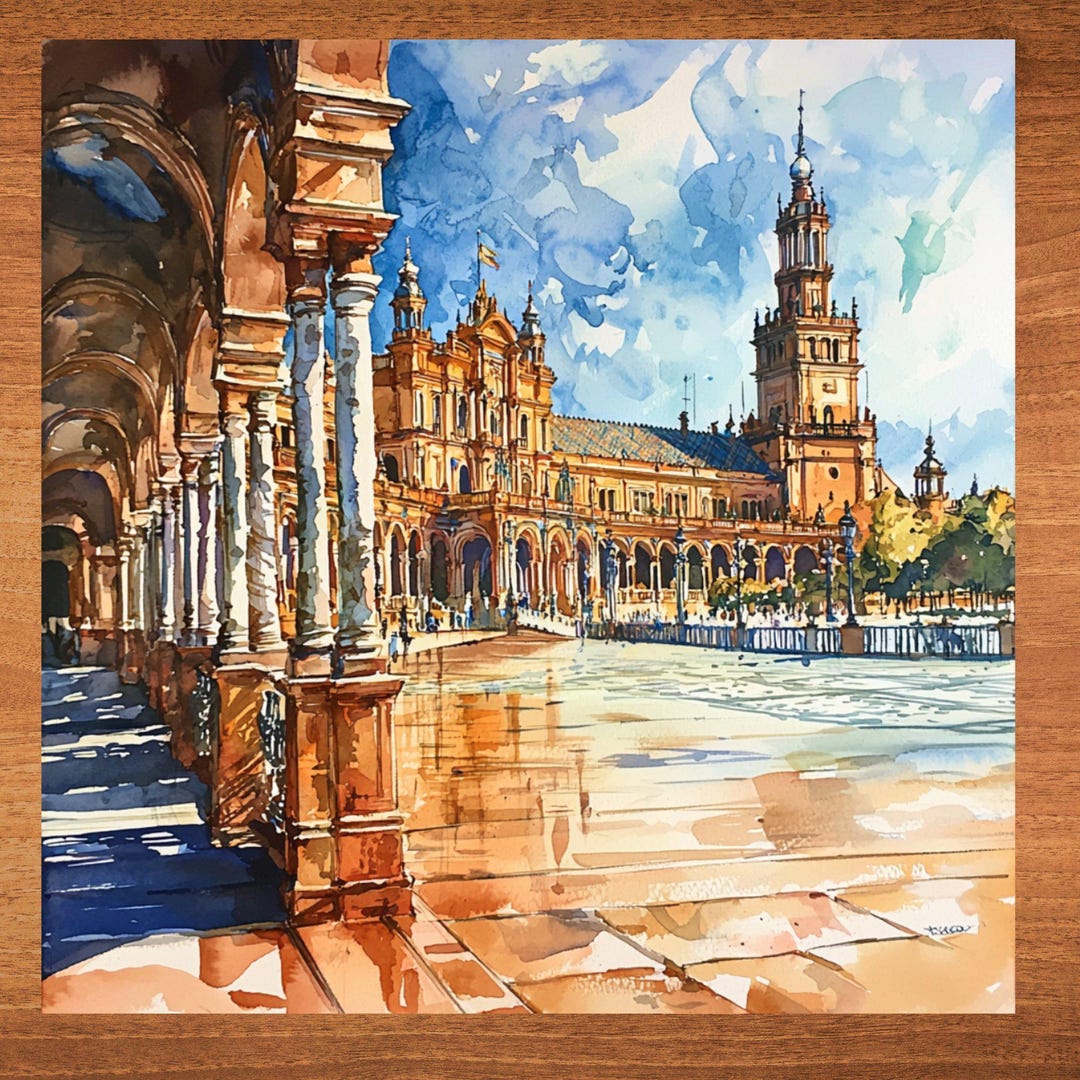 Plaza Espana Spain Ceramic Art Tile Wall Decor Gift for Spanish Lover ...