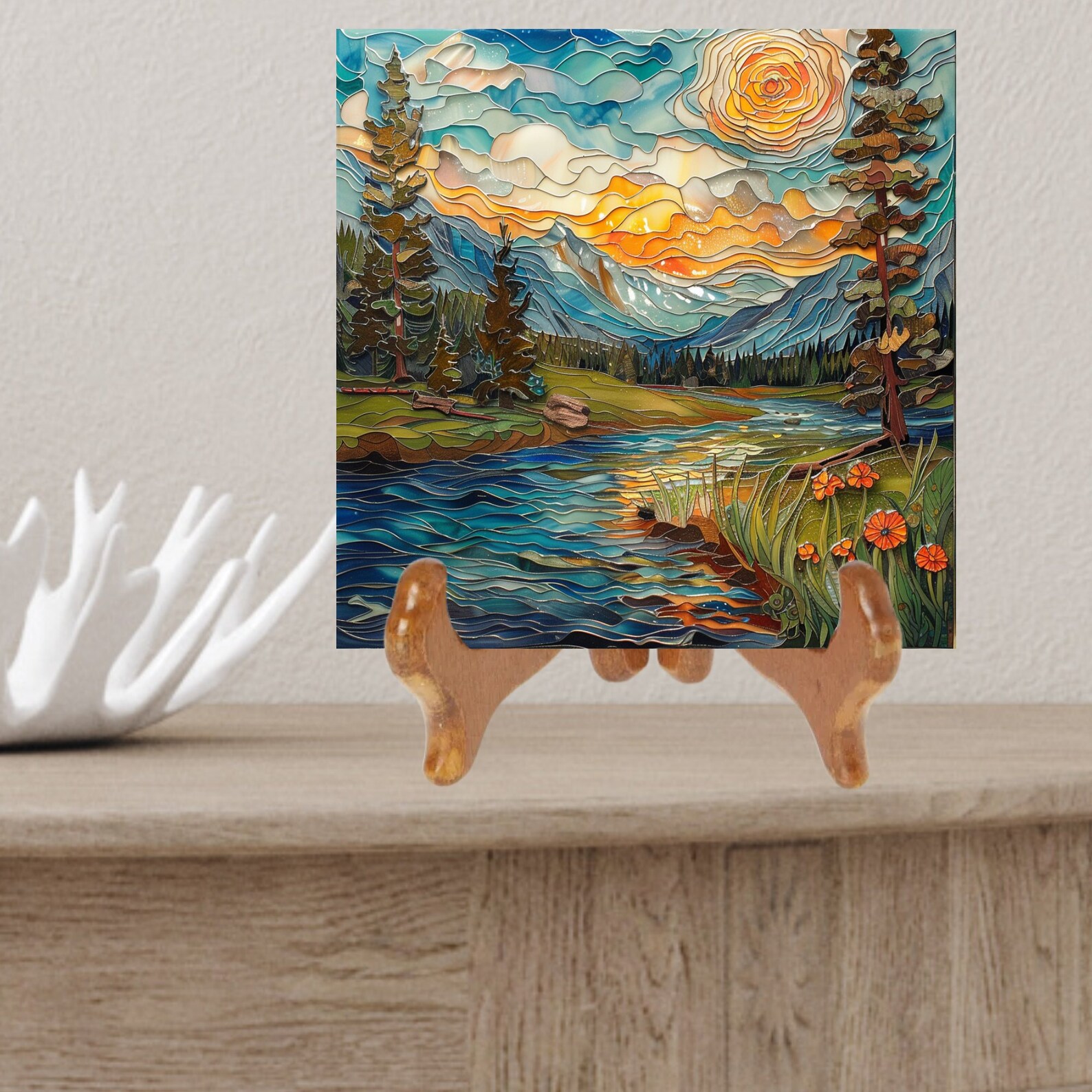 Yellowstone National Park Glossy Ceramic Tile Art Gift for Nature Park ...