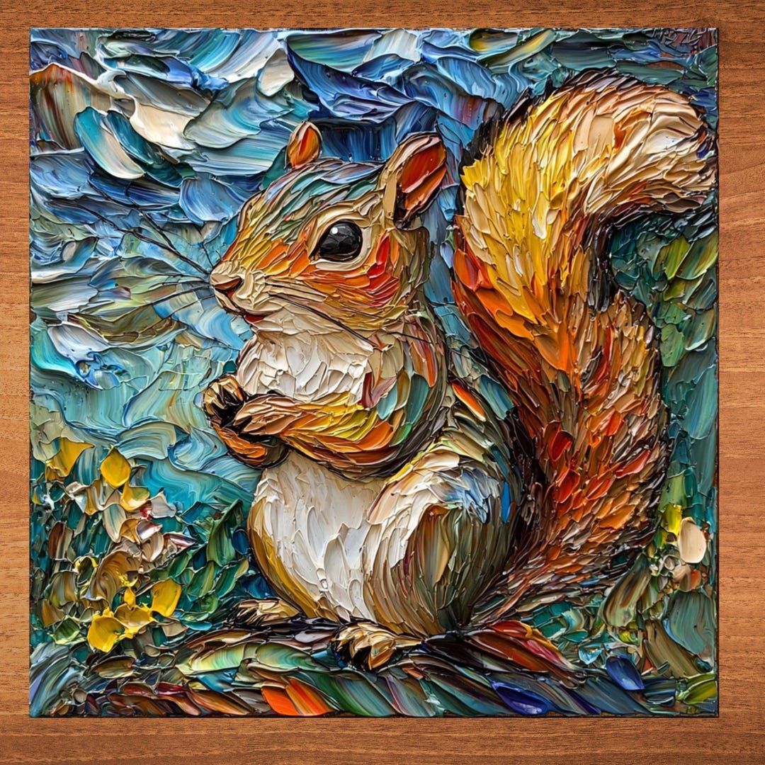 Squirrel Outdoorsman Decor Ceramic Art Tile Wall Art for Man Cave Gift ...