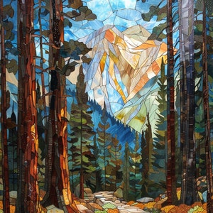 Sequoia National Park Poster 11x17 Inches Beautiful Stained Glass Look ...