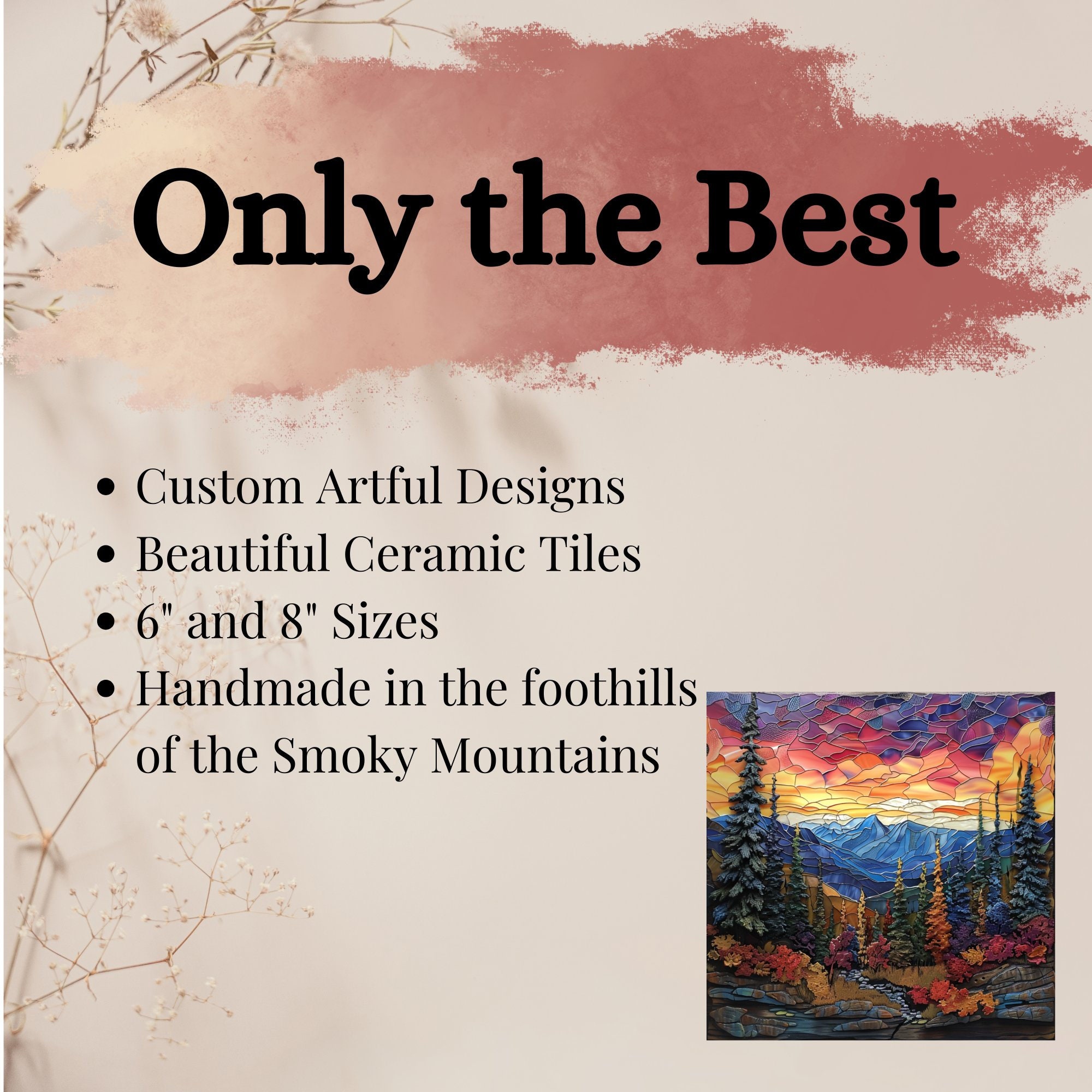 Rocky Mountain Glossy Ceramic Tile Art Gift for Nature Park Lover ...