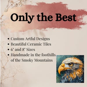 Golden Eagle Outdoorsman Decor Ceramic Art Tile Wall Art for Man Cave ...