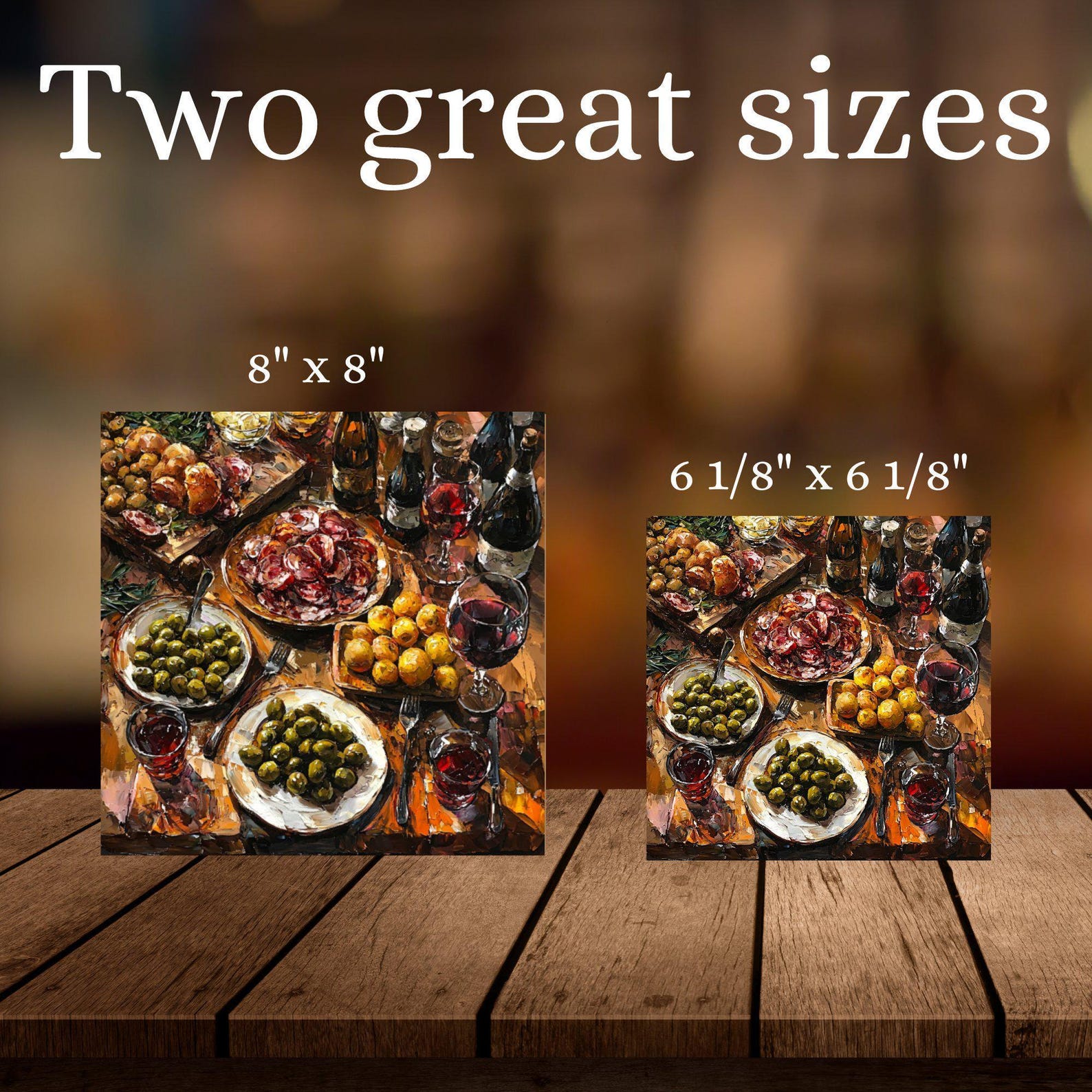 Tapas Table Spain Ceramic Art Tile Wall Decor Gift for Spanish Lover ...