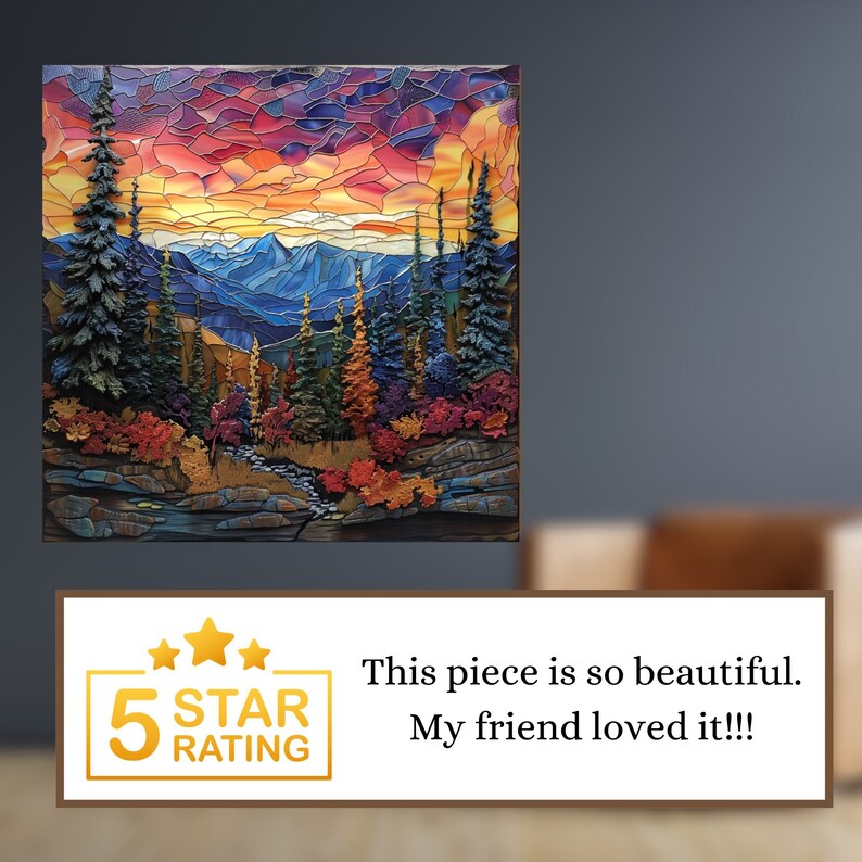 Rocky Mountain Glossy Ceramic Tile Art Gift for Nature Park Lover ...