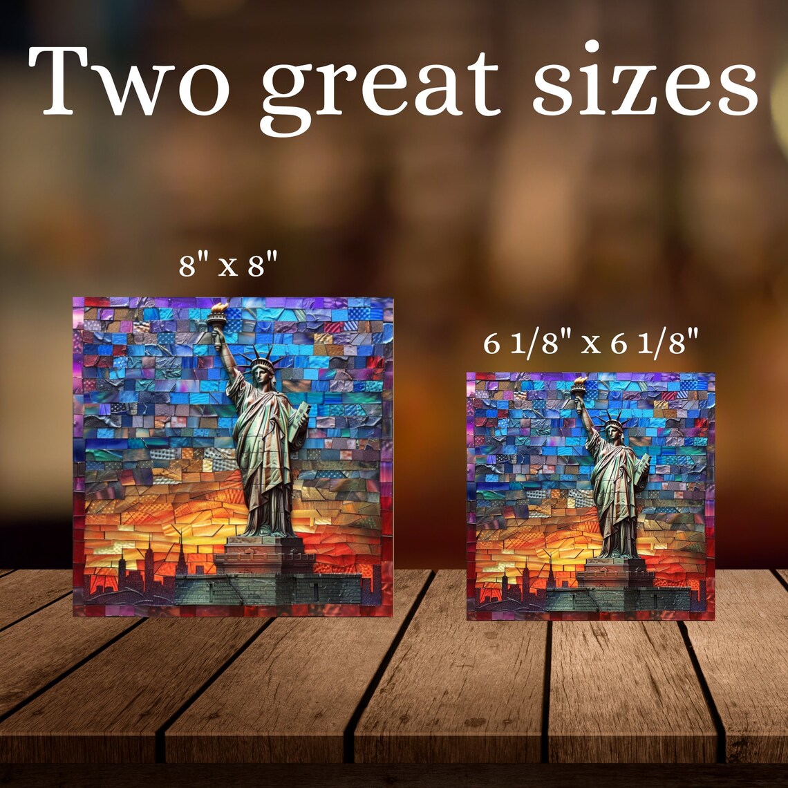 Statue of Liberty Glossy Ceramic Tile Art Gift for Nature Park Lover ...