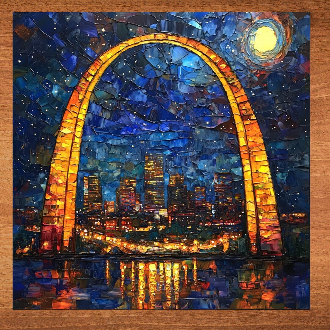 Night Arch Gateway Arch Ceramic Art Tile Beautiful Vista Gift for ...