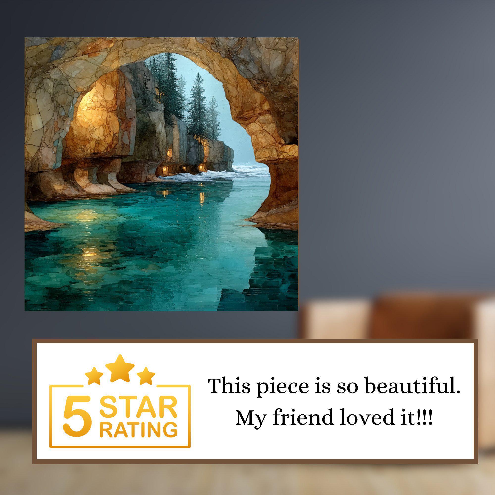 Red Sandstone Sea Caves Apostle Islands Wisconsin Ceramic Art Tile ...