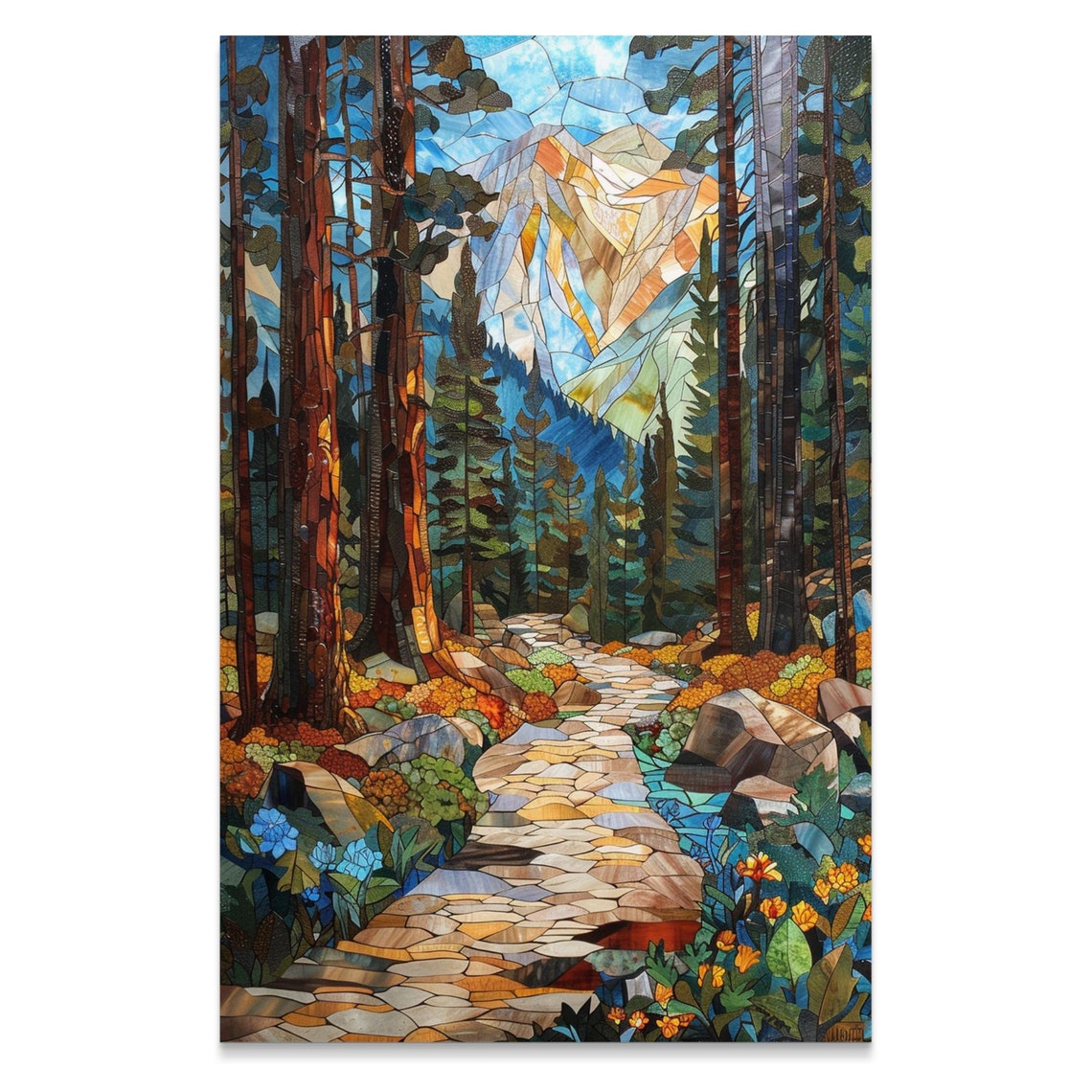 Sequoia National Park Poster 11x17 Inches Beautiful Stained Glass Look ...