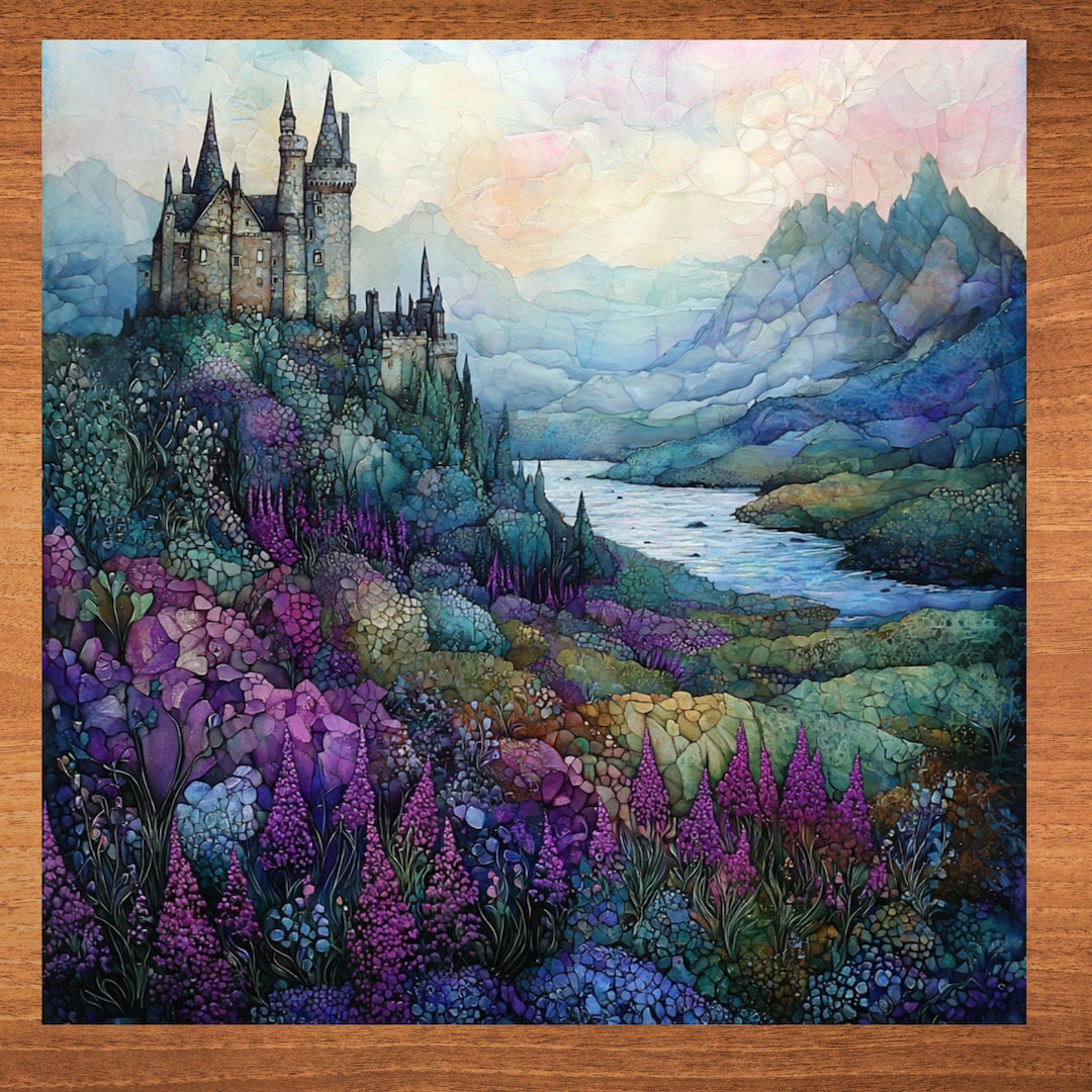 Scottish Castle Ceramic Art Tile Beautiful Vista Gift for Traveler ...