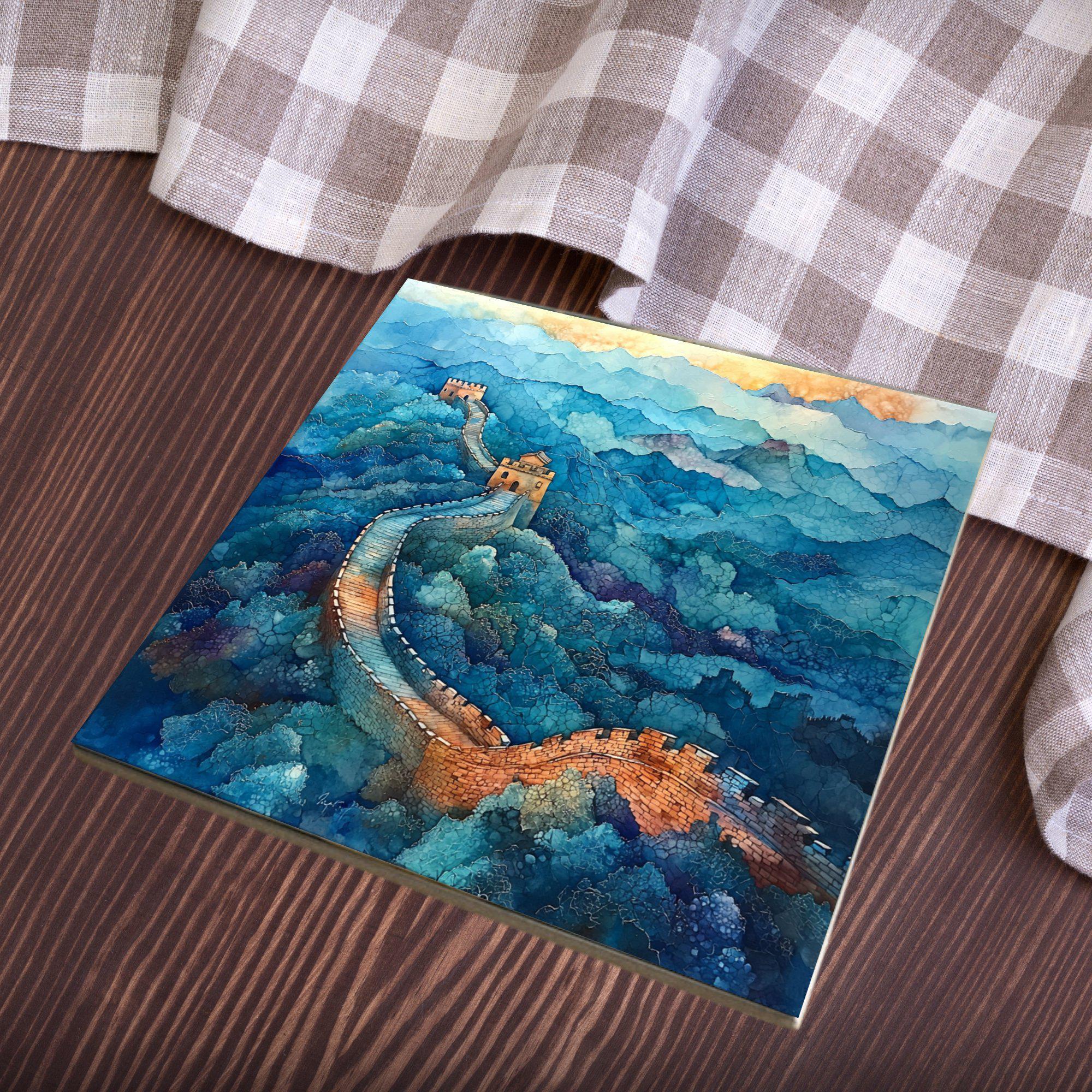 Great Wall Ceramic Art Tile Beautiful Vista Gift for Traveler Nature ...