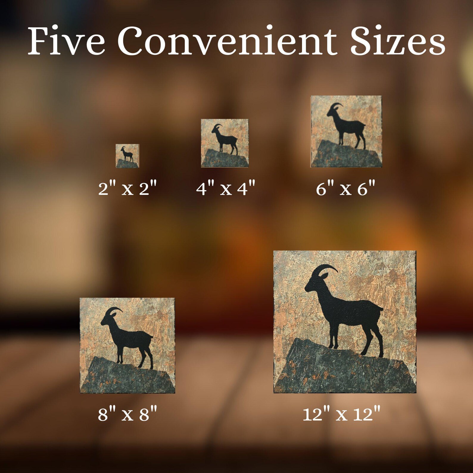 Mountain Goat Outdoorsman Decor Ceramic Art Tile Wall Art for Man Cave ...