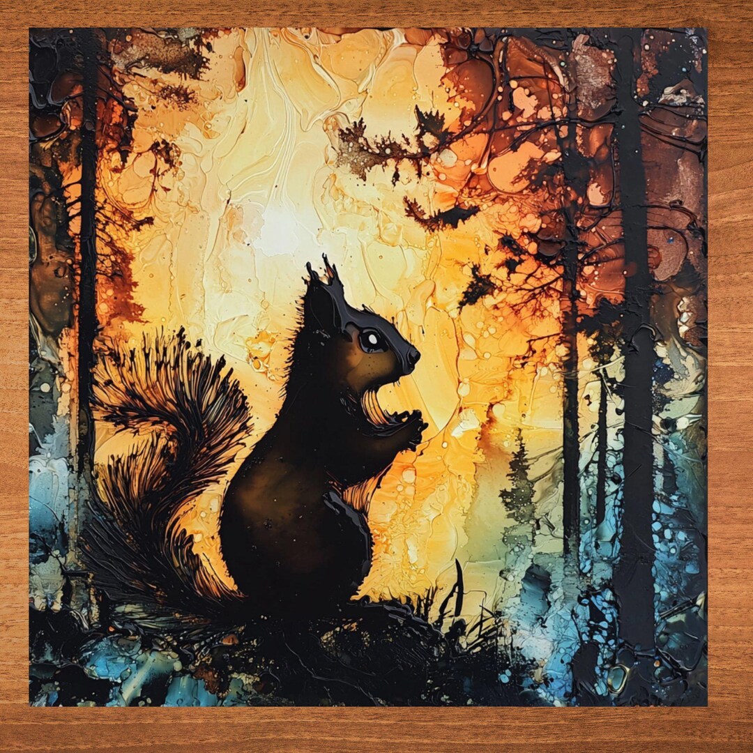 Squirrel Outdoorsman Decor Ceramic Art Tile Wall Art for Man Cave Gift ...