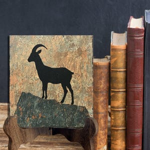 Mountain Goat Outdoorsman Decor Ceramic Art Tile Wall Art for Man Cave ...