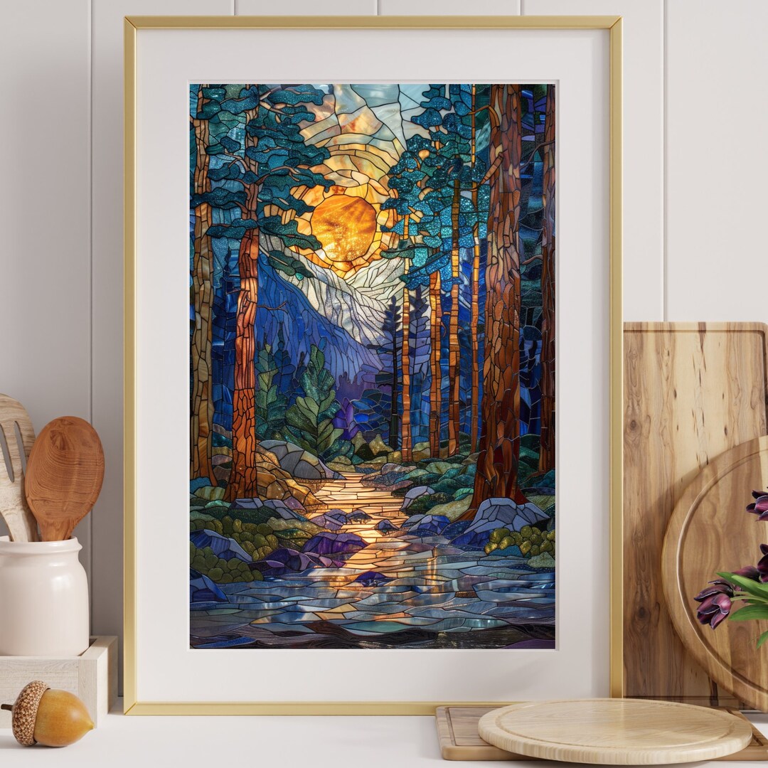 Sequoia National Park Poster 11x17 Inches Beautiful Stained Glass Look ...