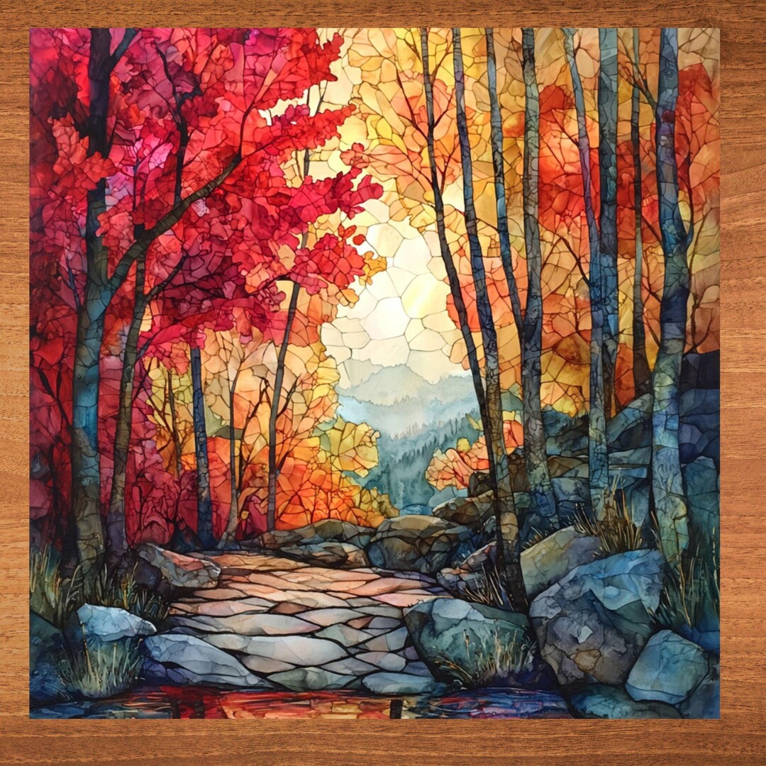 Vermont Autumn Ceramic Art Tile Beautiful Vista Gift for Traveler ...