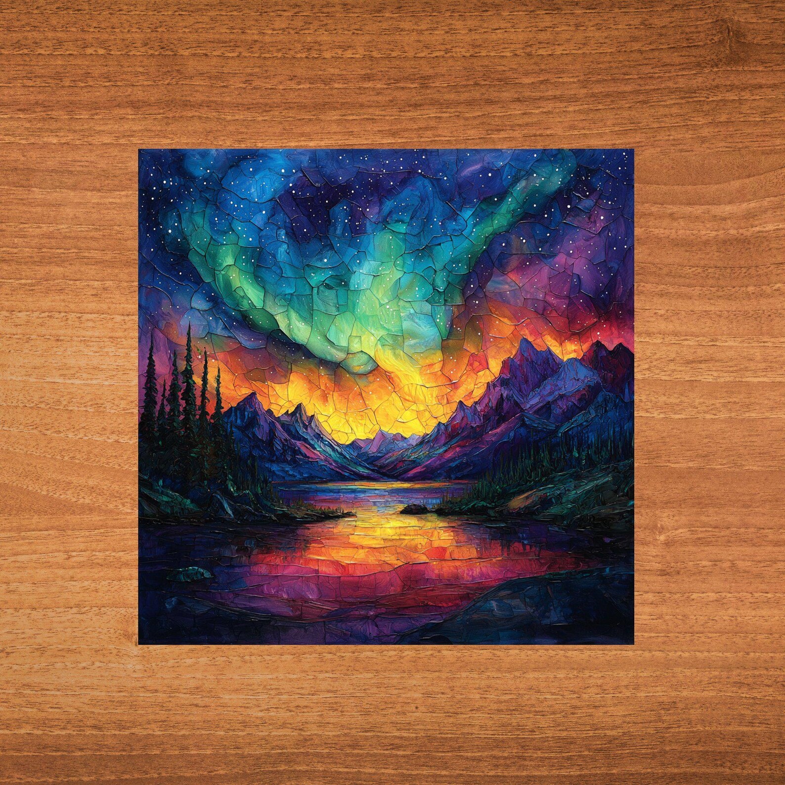 Arctic Aurora Gates of Arctic Ceramic Art Tile Beautiful Vista Gift for ...