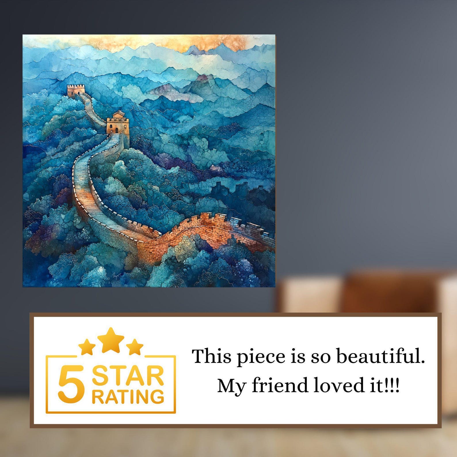 Great Wall Ceramic Art Tile Beautiful Vista Gift for Traveler Nature ...