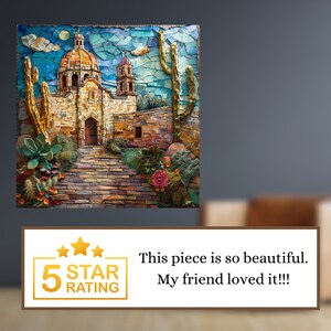 San Antonio Missions Glossy Ceramic Tile Art Gift for Nature Park Lover ...