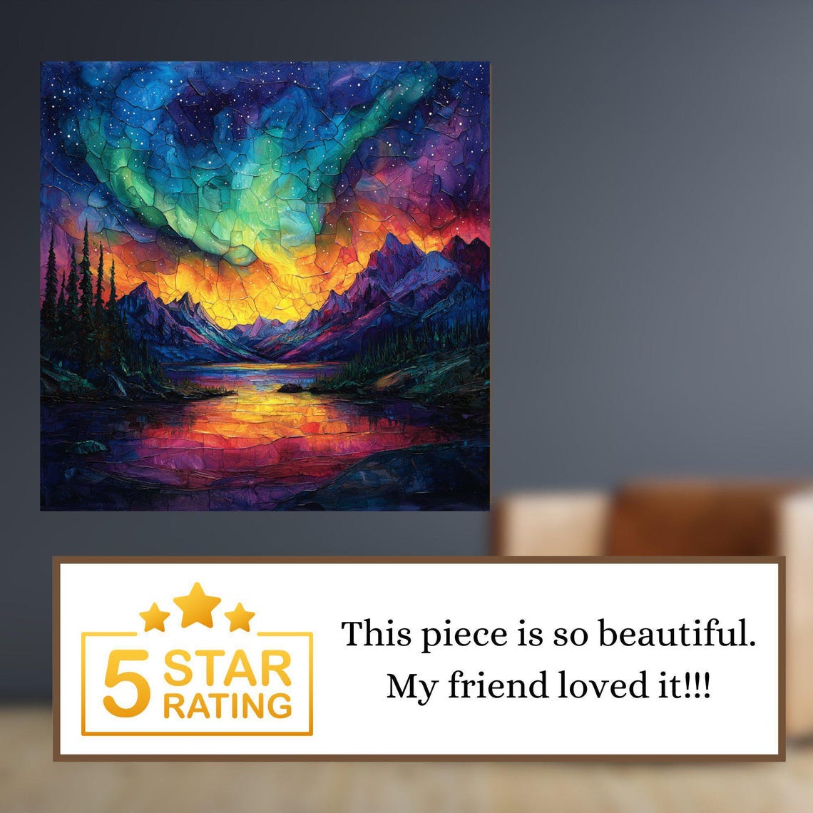 Arctic Aurora Gates of Arctic Ceramic Art Tile Beautiful Vista Gift for ...