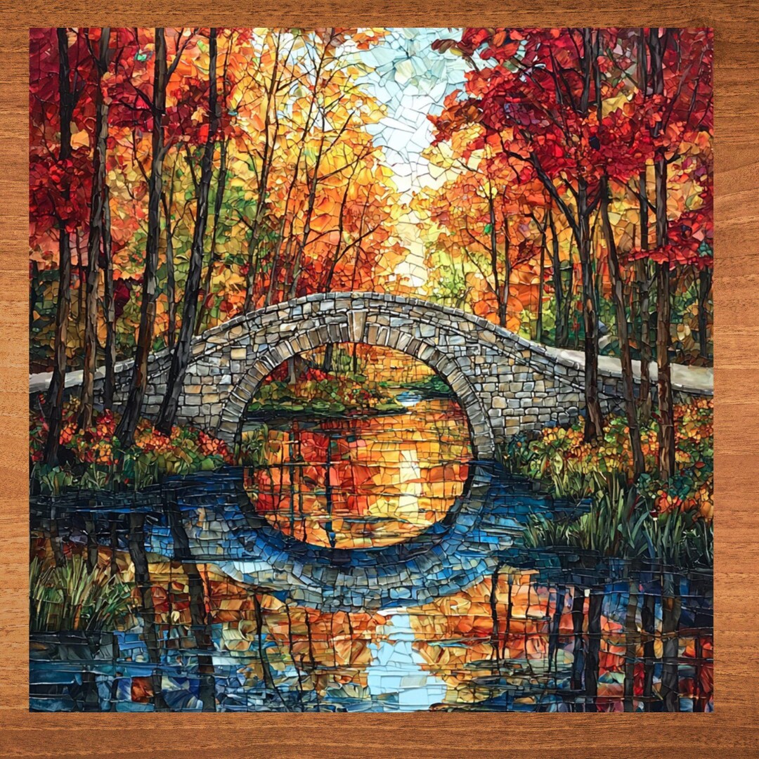 Stone Bridge Acadia Ceramic Art Tile Beautiful Vista Gift for Traveler ...
