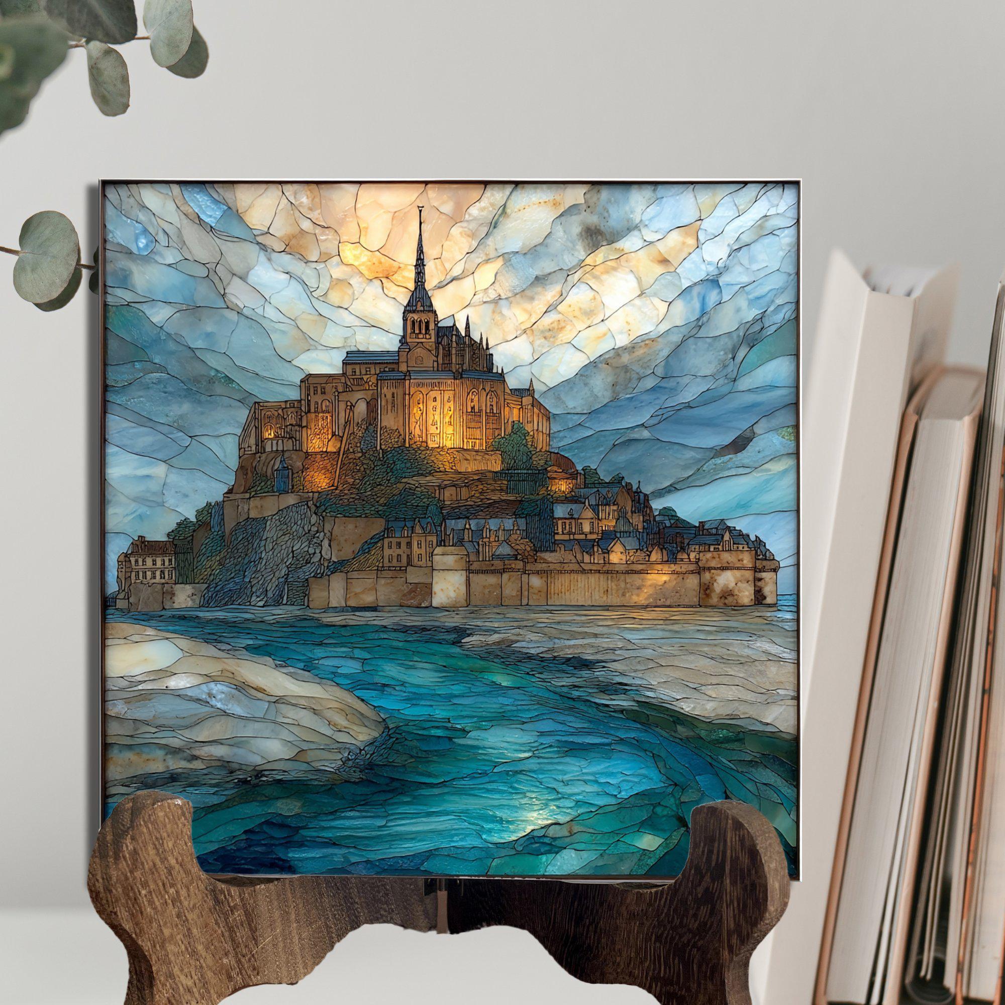 Mont Saint Michel France Ceramic Art Tile World Heritage Site Gift for ...