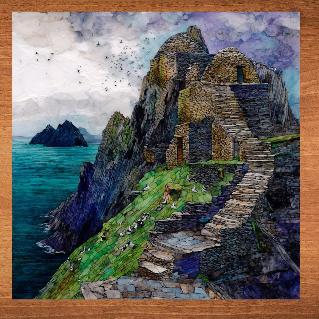Skellig Michael Ireland Ceramic Art Tile Wall Decor Size From 4 to 12 ...