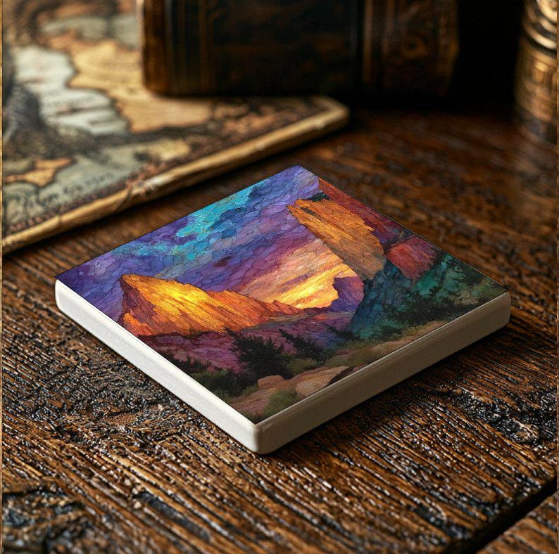 Zion National Park Ceramic Coaster Beautiful Park Vistas Gift for ...