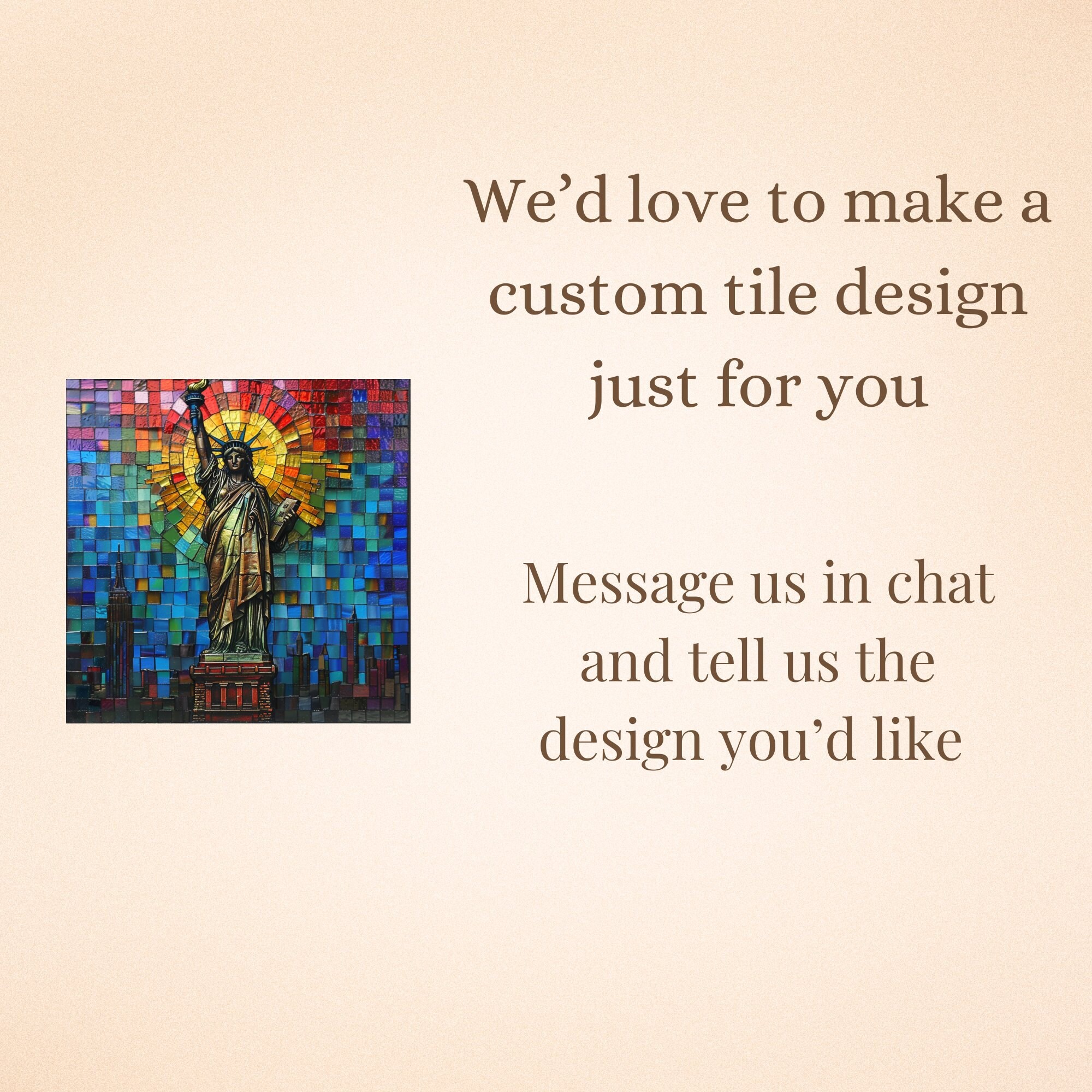 Statue of Liberty Glossy Ceramic Tile Art Gift for Nature Park Lover ...