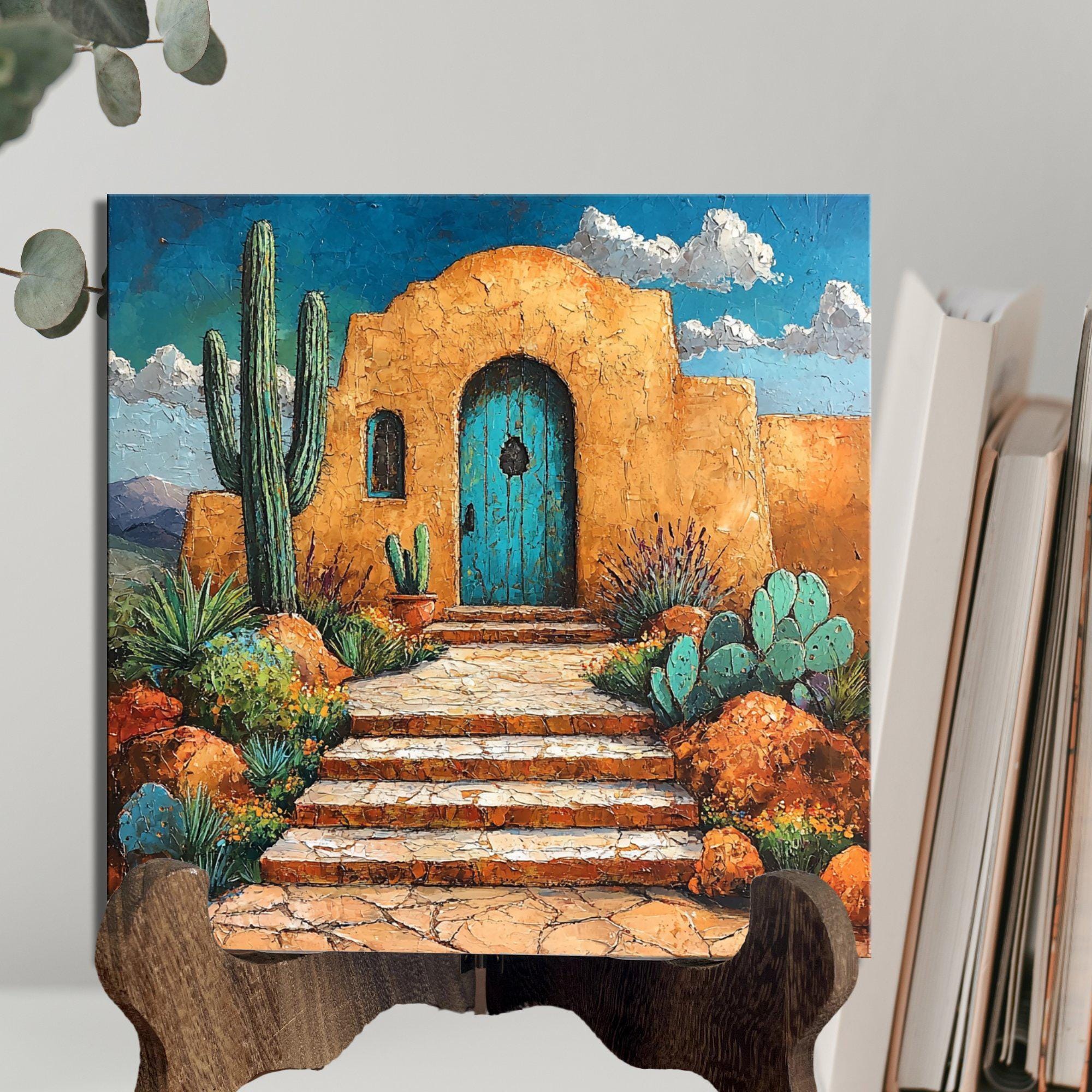 Santa Fe Adobe Ceramic Art Tile Beautiful Vista Gift for Traveler ...