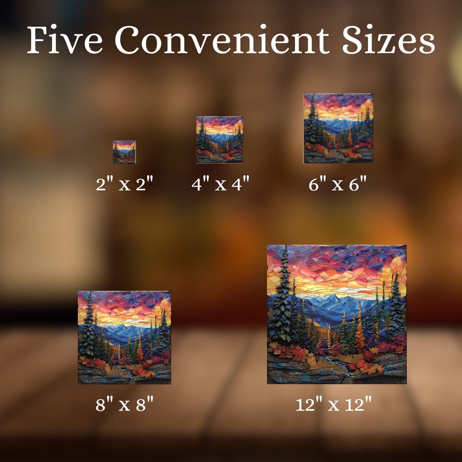 Rocky Mountain Glossy Ceramic Tile Art Gift for Nature Park Lover ...