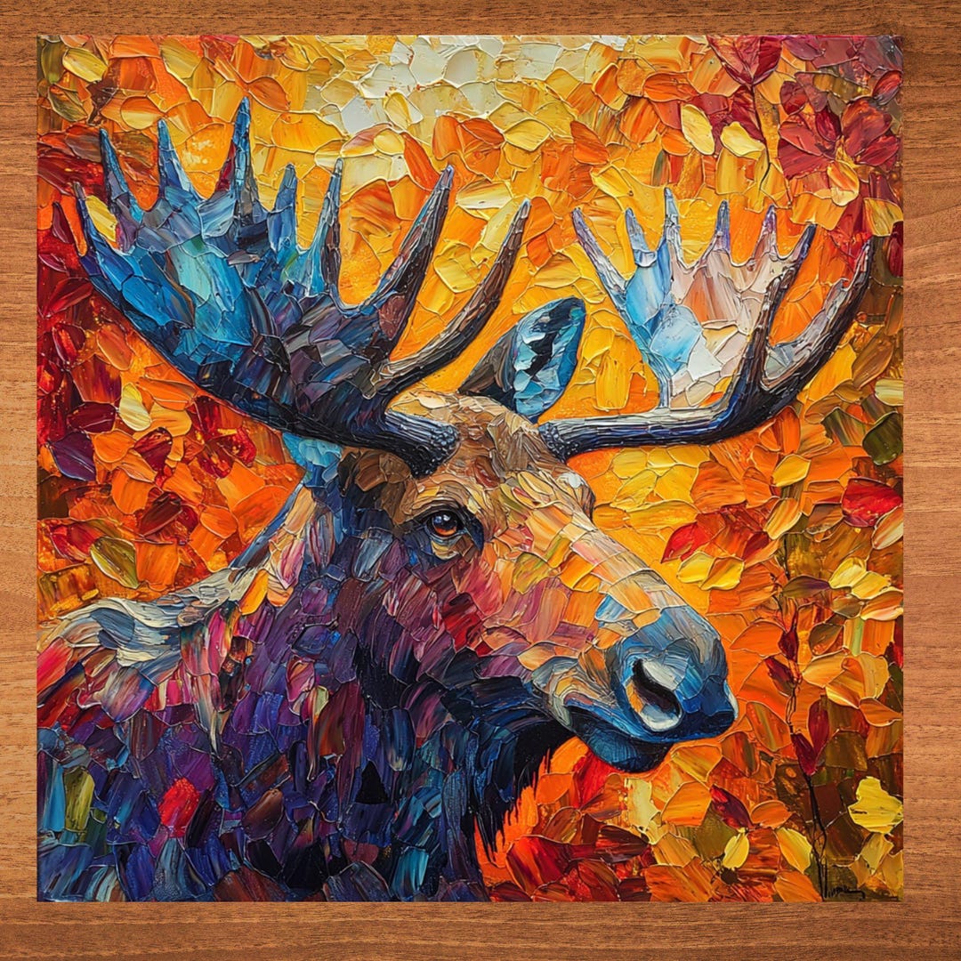 Moose Outdoorsman Decor Ceramic Art Tile Wall Art for Man Cave Gift for ...