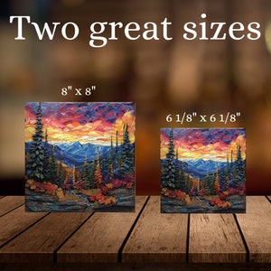 Rocky Mountain Glossy Ceramic Tile Art Gift for Nature Park Lover ...