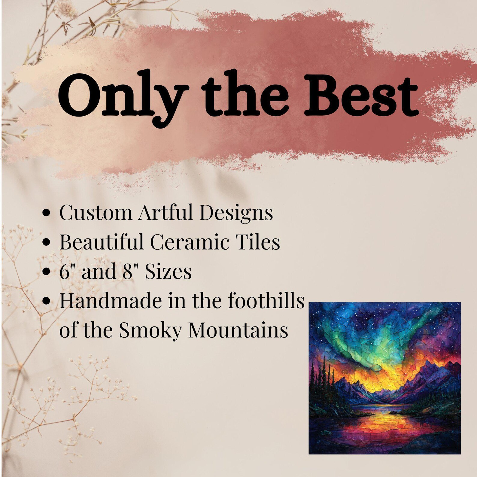 Arctic Aurora Gates of Arctic Ceramic Art Tile Beautiful Vista Gift for ...