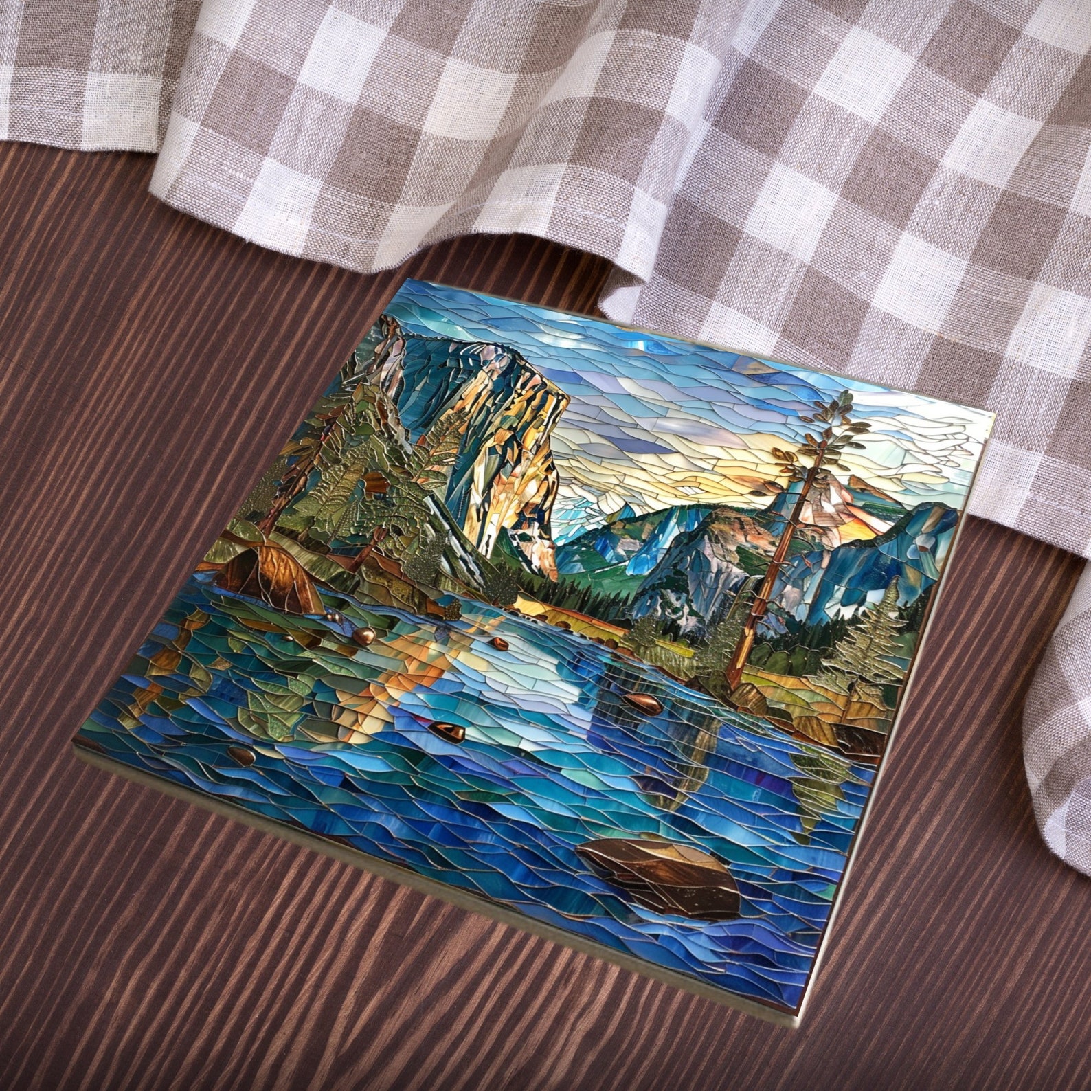 Yosemite National Park Glossy Ceramic Tile Art Gift for Nature Park ...