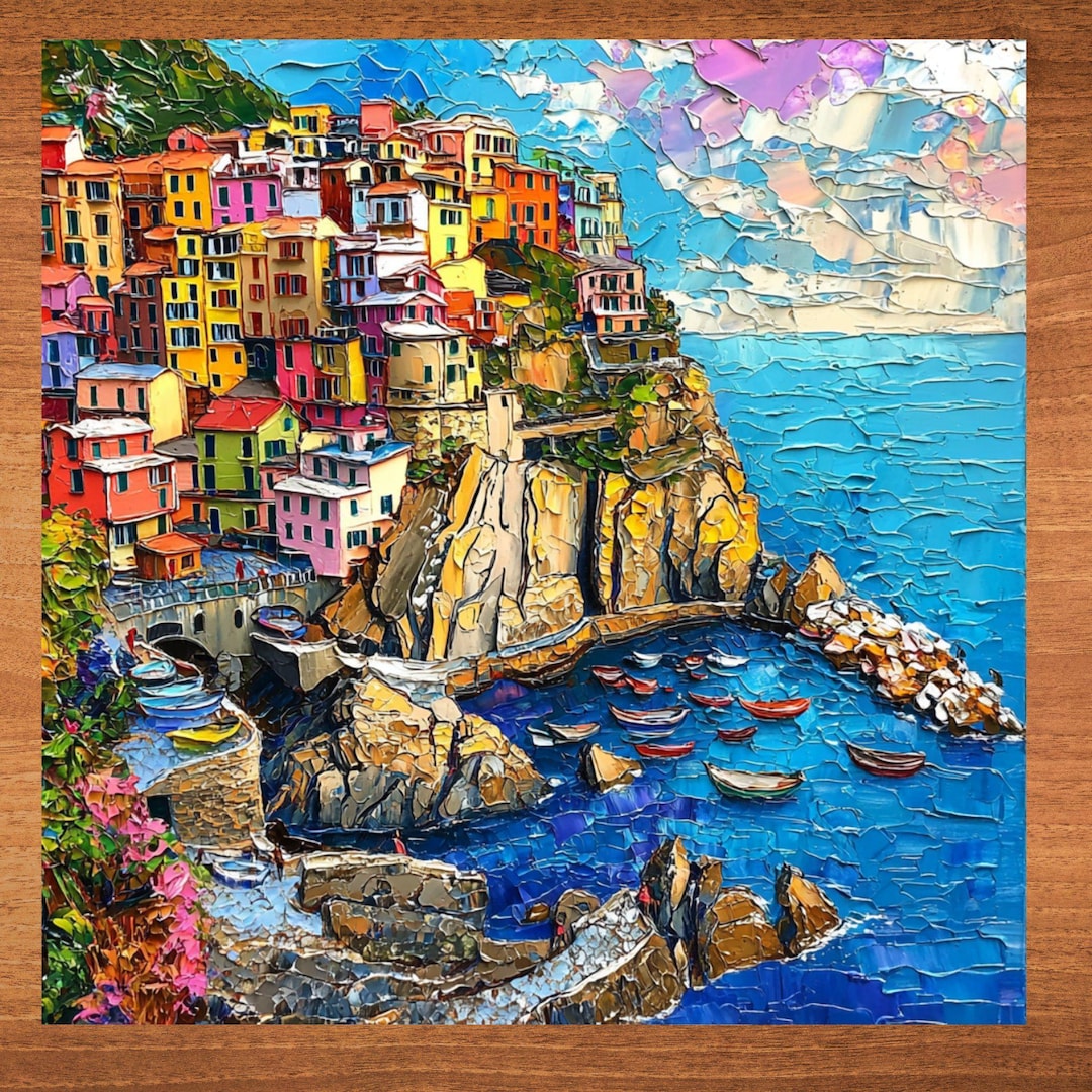 Cinque Terre Ceramic Art Tile Beautiful Vista Gift for Traveler Nature ...
