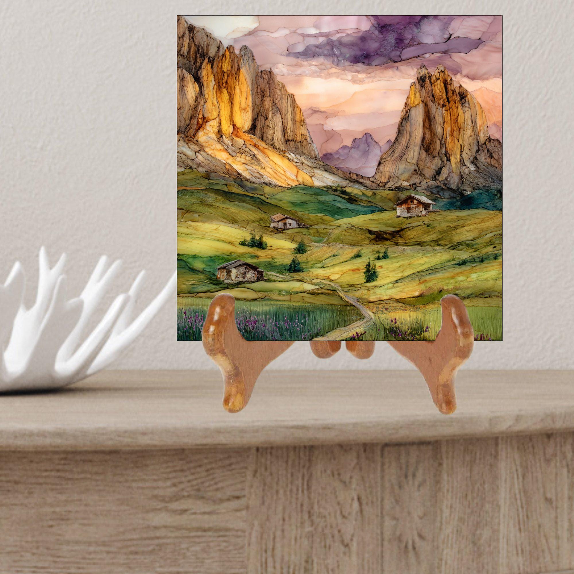 Dolomites Italy Ceramic Art Tile Wall Decor Size From 4 to 12 Inches ...